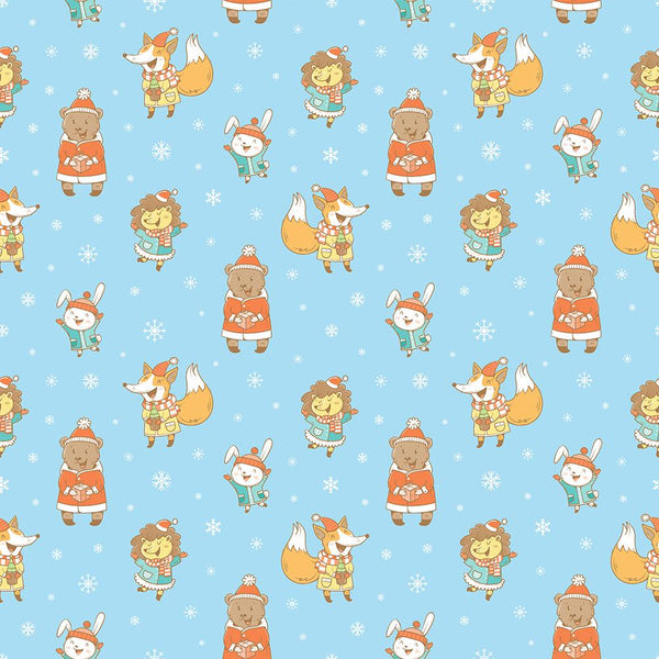 Cartoon Christmas Animal Background Festival Backdrops IBD-19369 ...