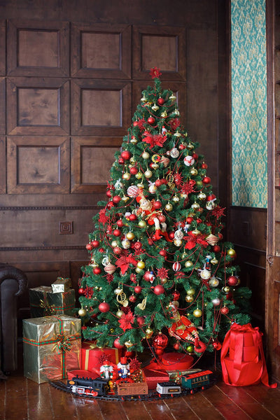 Christmas Tree Corner Background Photography Backdrops IBD-19409 ...