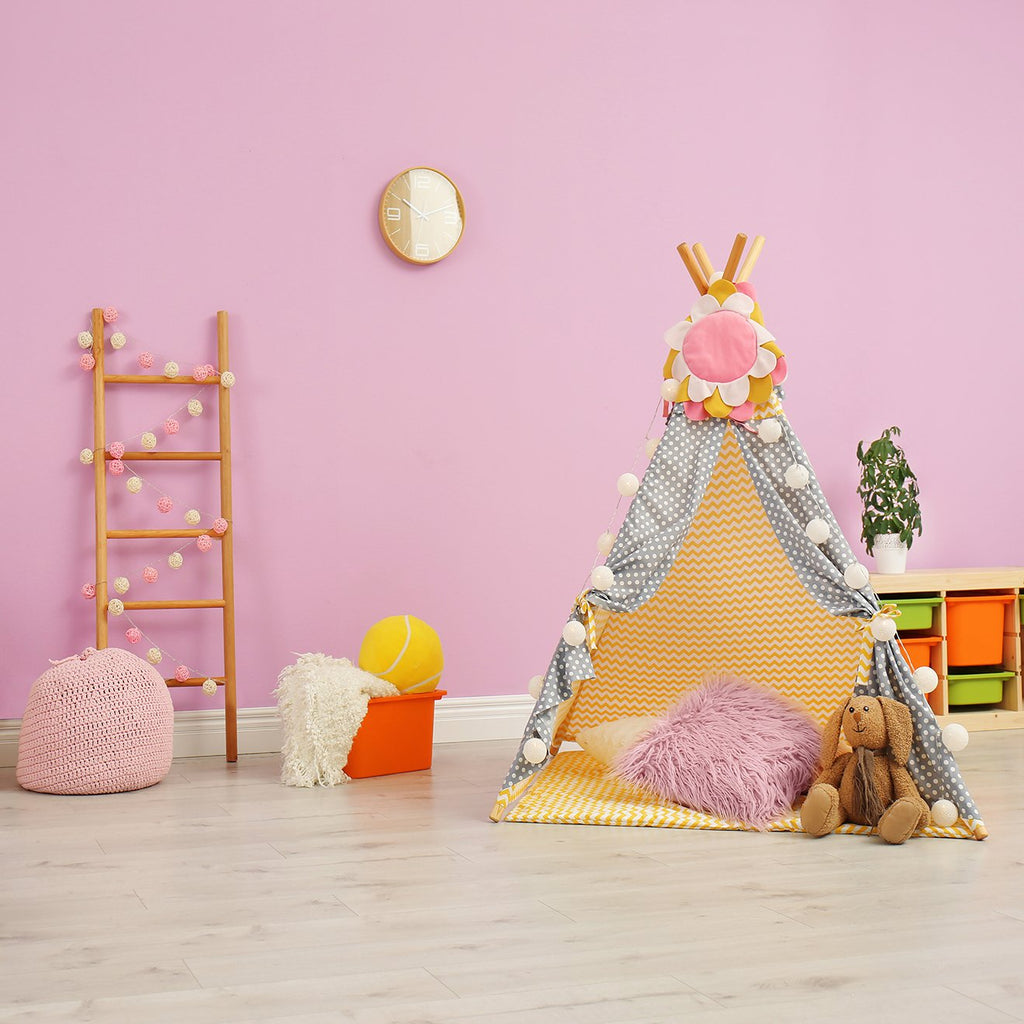Cute Children Pink Warm Tent Background Birthday Party Decoration Back ...