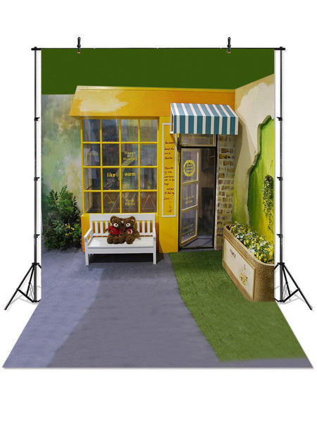 Vintage Shop Building Photo Backdrop IBD-246979 – iBACKDROP