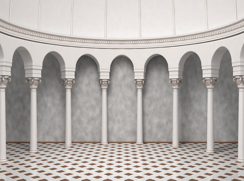 Medieval Castle Hall Cylindrical Background Retro Photos Backdrop IBD ...