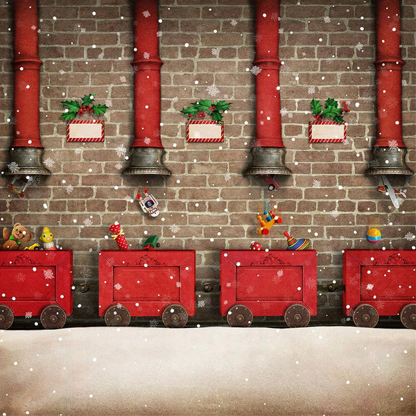 Santa Gift Factory Background Christmas Backdrops IBD-19305 – iBACKDROP