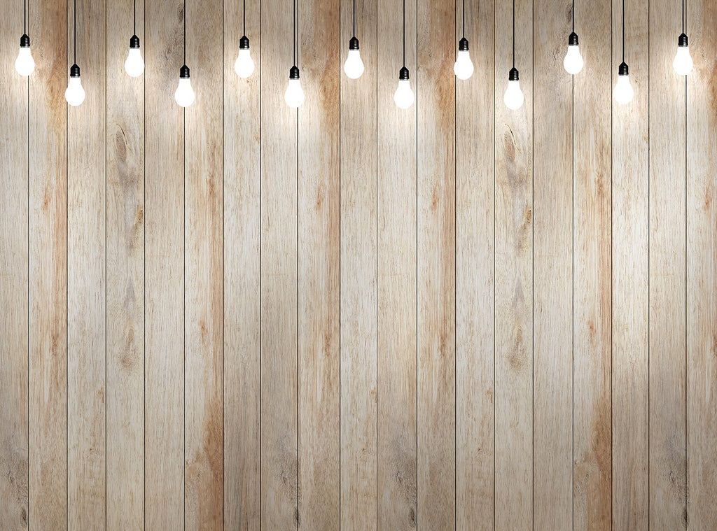 Wooden Wall Backdrop Light Bulb Texture Background IBD-20180 – iBACKDROP