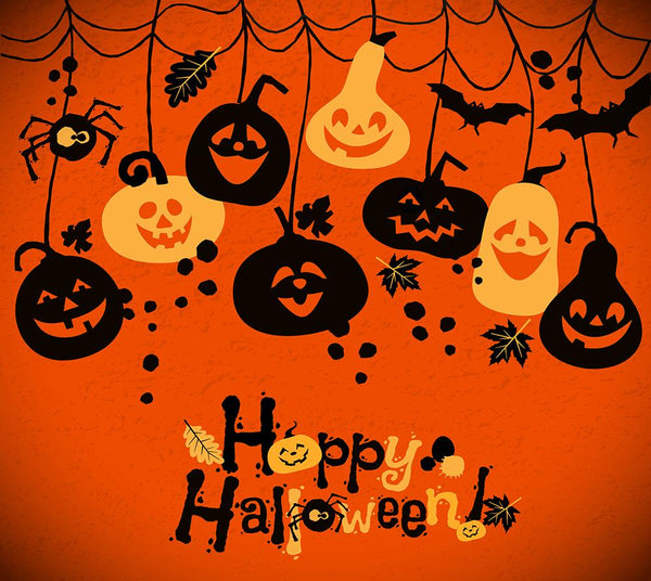 Halloween Backdrops Festival Backdrops Pumpkin Lanterns Happy Hallowee ...
